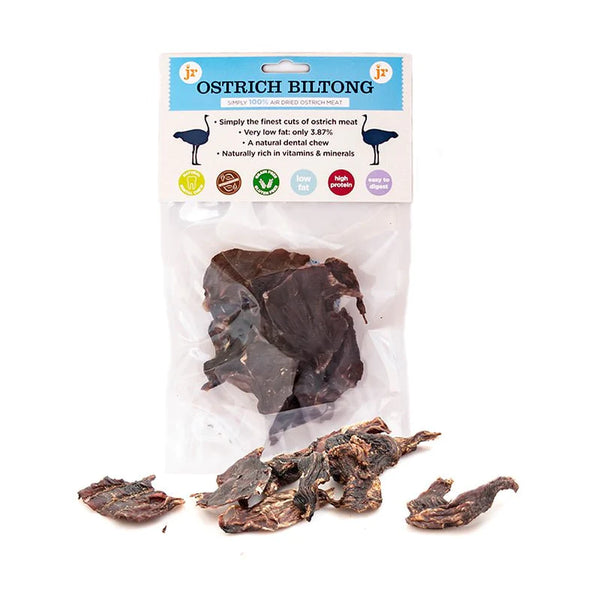 Ostrich Biltong - 100% air dried meat - The Little Pet Biscuit Company