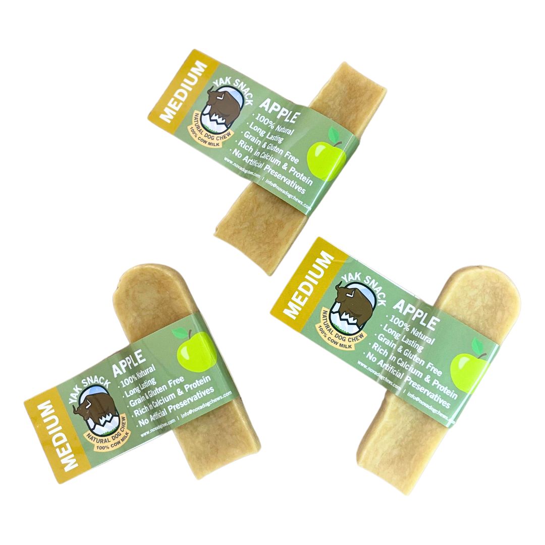 Apple Yak Snack - 100% Natural Hard Cheese Dog Chew - The Little Pet ...