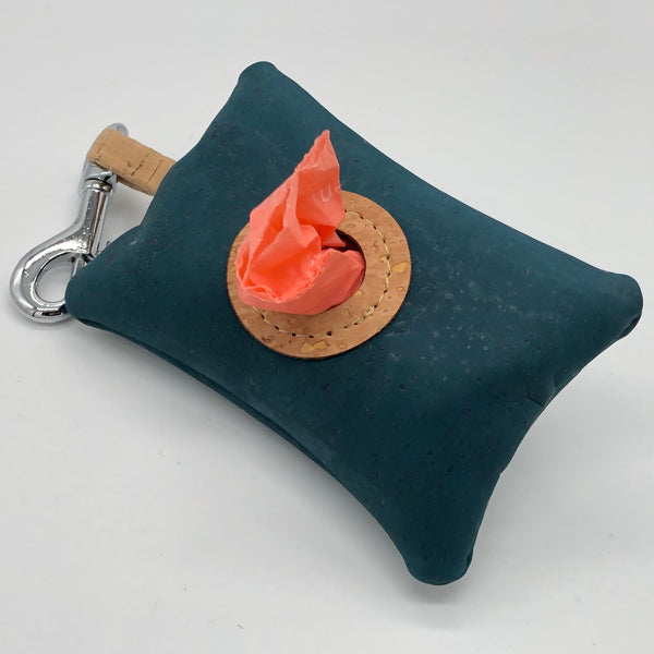 Cork Poo Bag Pouch | Ocean Blue | Vegan - The Little Pet Biscuit Company